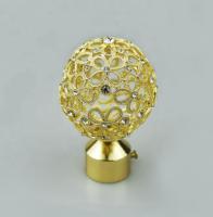 China Golden Ball Cap Curtain Rods Finials Luxury Style For Restaurants Hotels for sale