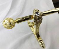 China Golden Ball Cap Curtain Rods Finials Luxury Style For Restaurants Hotels for sale