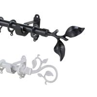 China Decorative Glass Curtain Pipe Rod Leaf Finials With 22mm 25mm Size for sale
