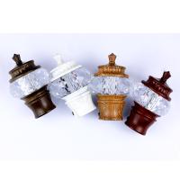 China Decorative Glass Curtain Pipe Rod Leaf Finials With 22mm 25mm Size for sale
