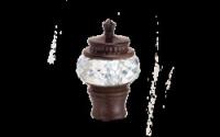 China Decorative Glass Curtain Pipe Rod Leaf Finials With 22mm 25mm Size for sale