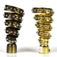 China Bronze Golden Color Curtain Pipe Rod Finials Metal Material For Decoration for sale