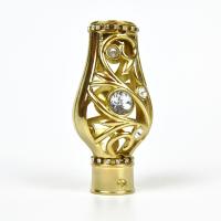 China Crown Shape Curtain Rod Head Crystal Material Durable For Decoration for sale