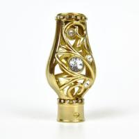 China Crown Shape Curtain Rod Head Crystal Material Durable For Decoration for sale
