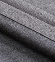 China Velvet Linen Light Grey Blackout Curtain Double Layer Simple Ring Style for sale