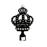 China 28mm Black Crown Decorative Curtain Finials With Electroplated for sale