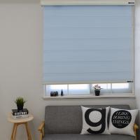 China Dual Layer Sheer Motorized Zebra Blinds Horizontal Pattern For Oriel Window for sale