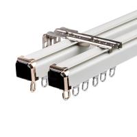 China 1.1-2.1m Aluminium Heavy Duty Ceiling Wall Mount Retractable Tension Curtain Track Set for sale