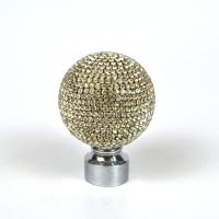 China Curtain Rod Accessories Crystal Glass Finials For Curtain Rods for sale