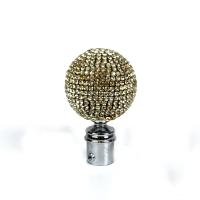 China Curtain Rod Accessories Crystal Glass Finials For Curtain Rods for sale