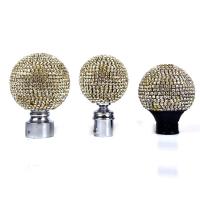 China Curtain Rod Accessories Crystal Glass Finials For Curtain Rods for sale