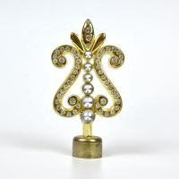 China Factory directly wholesale 28mm golden color metal crystal curtain finials curtain rod accessories for sale