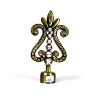 China Factory directly wholesale 28mm golden color metal crystal curtain finials curtain rod accessories for sale