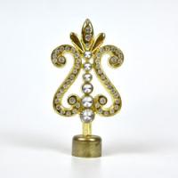 China Factory directly wholesale 28mm golden color metal crystal curtain finials curtain rod accessories for sale