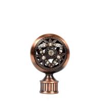 China factory directly wholesale sliver bronze color 28mm metal diamond crystal curtain finials in curtain rod accessories for sale