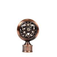 China factory directly wholesale sliver bronze color 28mm metal diamond crystal curtain finials in curtain rod accessories for sale