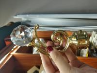 China Wholesale crystal gold curtain pole metal finials curtain rod accessories for curtain rods for sale