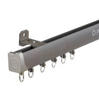 China cordless heavy duty ceiling nano ultra glider single aluminum curtain rails and rod for sale