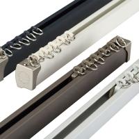 China cordless heavy duty ceiling nano ultra glider single aluminum curtain rails and rod for sale