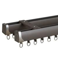 China cordless heavy duty ceiling nano ultra glider single aluminum curtain rails and rod for sale
