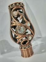 China 25mm Round Metal Decorative Curtain Rod Ends Copper Rose Gold Material ODM for sale