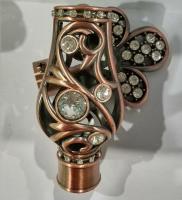 China 25mm Round Metal Decorative Curtain Rod Ends Copper Rose Gold Material ODM for sale