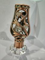 China 25mm Round Metal Decorative Curtain Rod Ends Copper Rose Gold Material ODM for sale