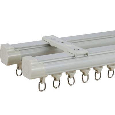 China Ceiling Mounted Double White Curtain Rails Aluminum Material With Electrophoresis for sale