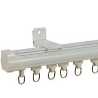 China Ceiling Mounted Double White Curtain Rails Aluminum Material With Electrophoresis for sale