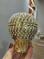 China Wholesale High Quality Crystal Round Gold Studded Diamond Curtain Ball NEW Finials for sale