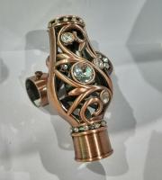 China Iron Novelty Curtain Pipe Rod Finial With Electrophoresis Surface for sale