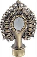 China Luxury Decorative Glass Head  Curtain Rod Accessories Curtain Finials For Curtain Rods for sale