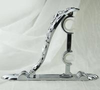 China quality aluminium iron metal curtain rod bracket window curtain rod support bracket rose 28/19 Curtain rod bracket for sale