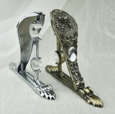 China 28/19mm Heavy Duty Silver Wall Mounted Curtain Double Bracket Curtain Accessories for sale