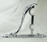 China 28/19mm Heavy Duty Silver Wall Mounted Curtain Double Bracket Curtain Accessories for sale