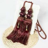 China high quality blue red velvet rope gold decorative rope for curtain for curtains and sheer for sale