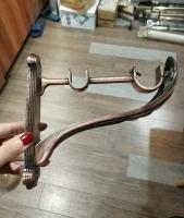China Copper Bronze Color Curtain Holder Metal 28/19mm Double Curtain Rod Bracket Curtain Accessories for sale