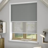 China Manual Fabric Modern Grey Roller Blinds For Indoor Office Windows OEM ODM for sale