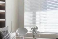 China Soft Light Shangri La Electric Motorized Blinds Blackout With Two Layers Yarn for sale