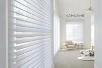 China Smart Electric Shangri La Curtains Ripple Folding For Living Room for sale