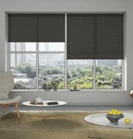 China 100% Grey Polyester Fabric Roller Blinds For Living Room 85% Open Rate for sale
