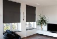 China 100% Grey Polyester Fabric Roller Blinds For Living Room 85% Open Rate for sale