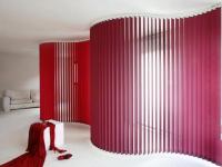 China Red Vertical Curtain Electric Blackout Suitable For Living Room, Bedroom, Office, Balcony Partition for sale