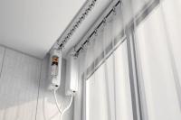 China Semi Blindness Office Curtain Drape Bedroom Bathroom Balcony Vertical Blinds Fabric Pull Curtain for sale