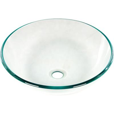 China Modern Transparent Tempered Clear Glass Wash Basin Bowl Bathroom Sink for sale