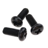 China M5 Thread diameter Pan Head Machine Screws Black Galvanized Steel Flat Point for sale