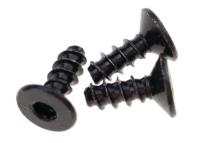 China M3.5 Black Countersunk Thread Rolling Screws Hex Socket Steel Fastener For Plastic for sale