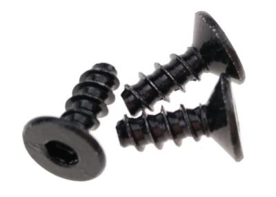 China M3.5 Black Countersunk Thread Rolling Screws Hex Socket Steel Fastener For Plastic for sale