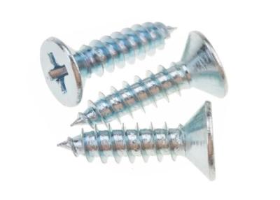 China Free Chrome Zinc Steel Flat Head Screws Tapping M3.5 Phillips Drive for Plastic for sale
