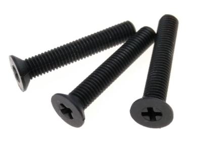 China CSK Head Black Nylon Screw M3 Machine Thread Plastic Fastener for sale